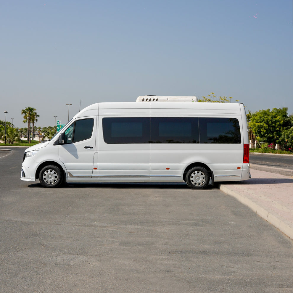 Maybach White Sprinter 14 Seater Chauffeur Service Dubai