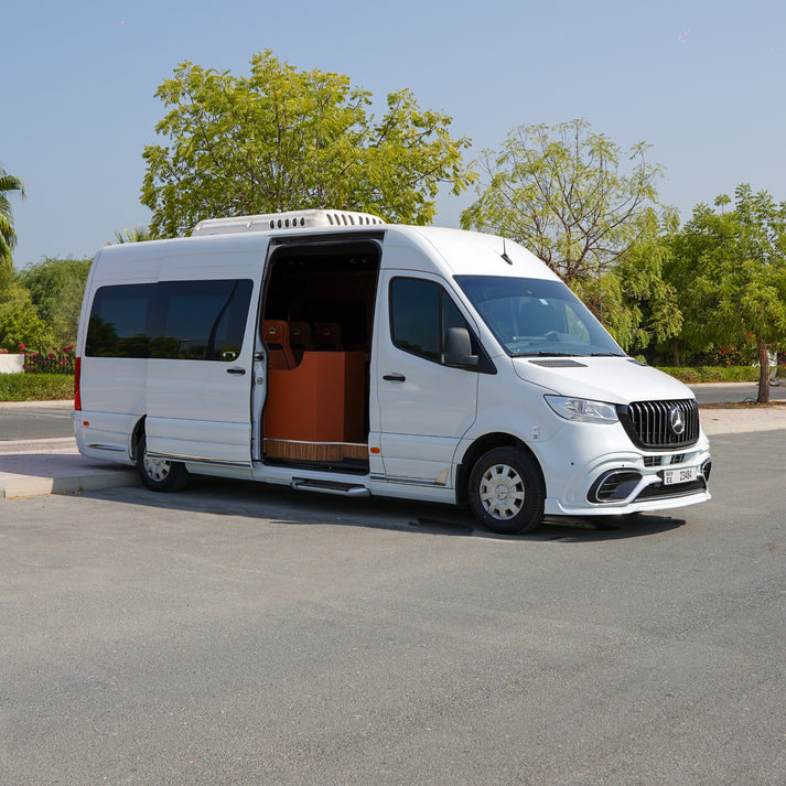 Maybach White Sprinter 14 Seater Chauffeur Service Dubai